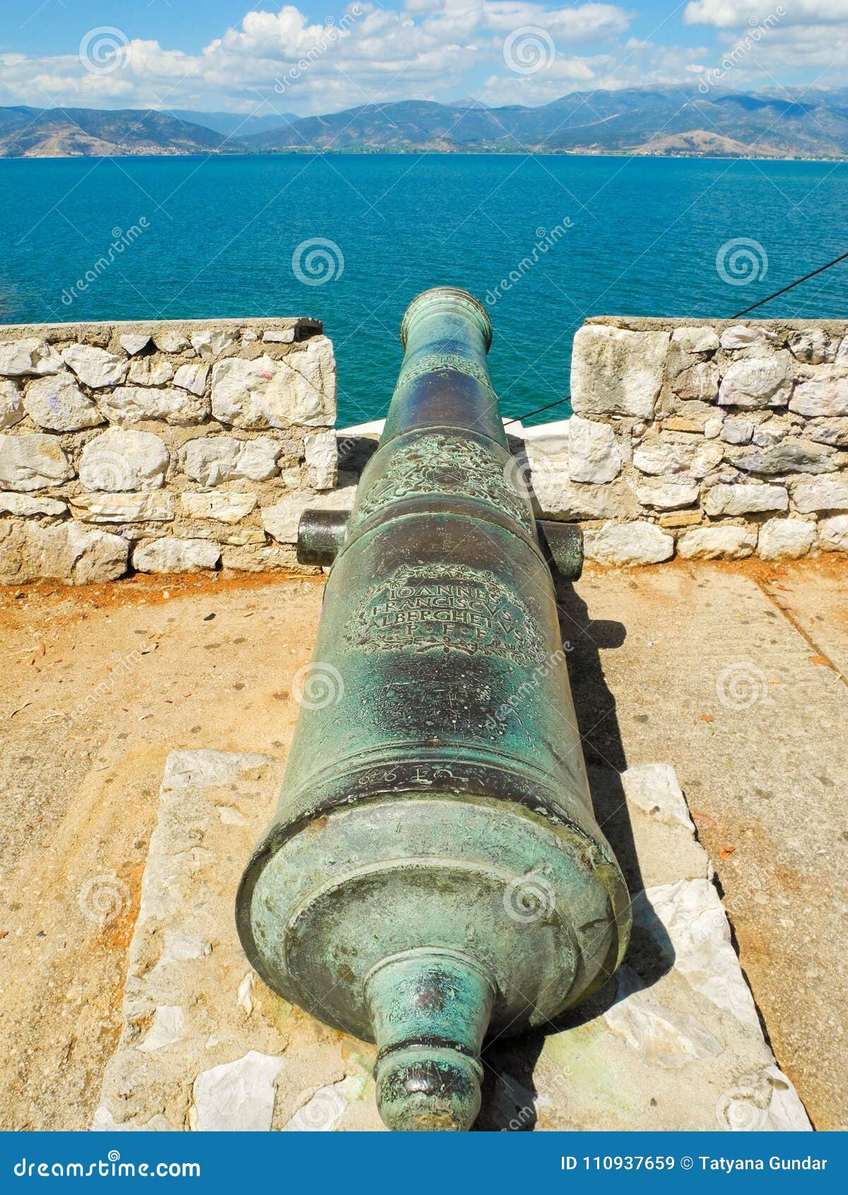 The ancient cannon. stock image. Image of military, fortress - 110937659
