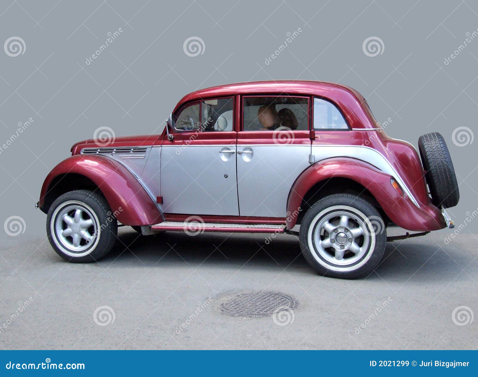 The ancient car stock image. Image of motor, bicoloured - 2021299