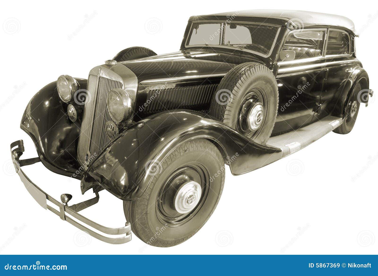 Ancient car. stock image. Image of vehicle, horn, toned - 5867369