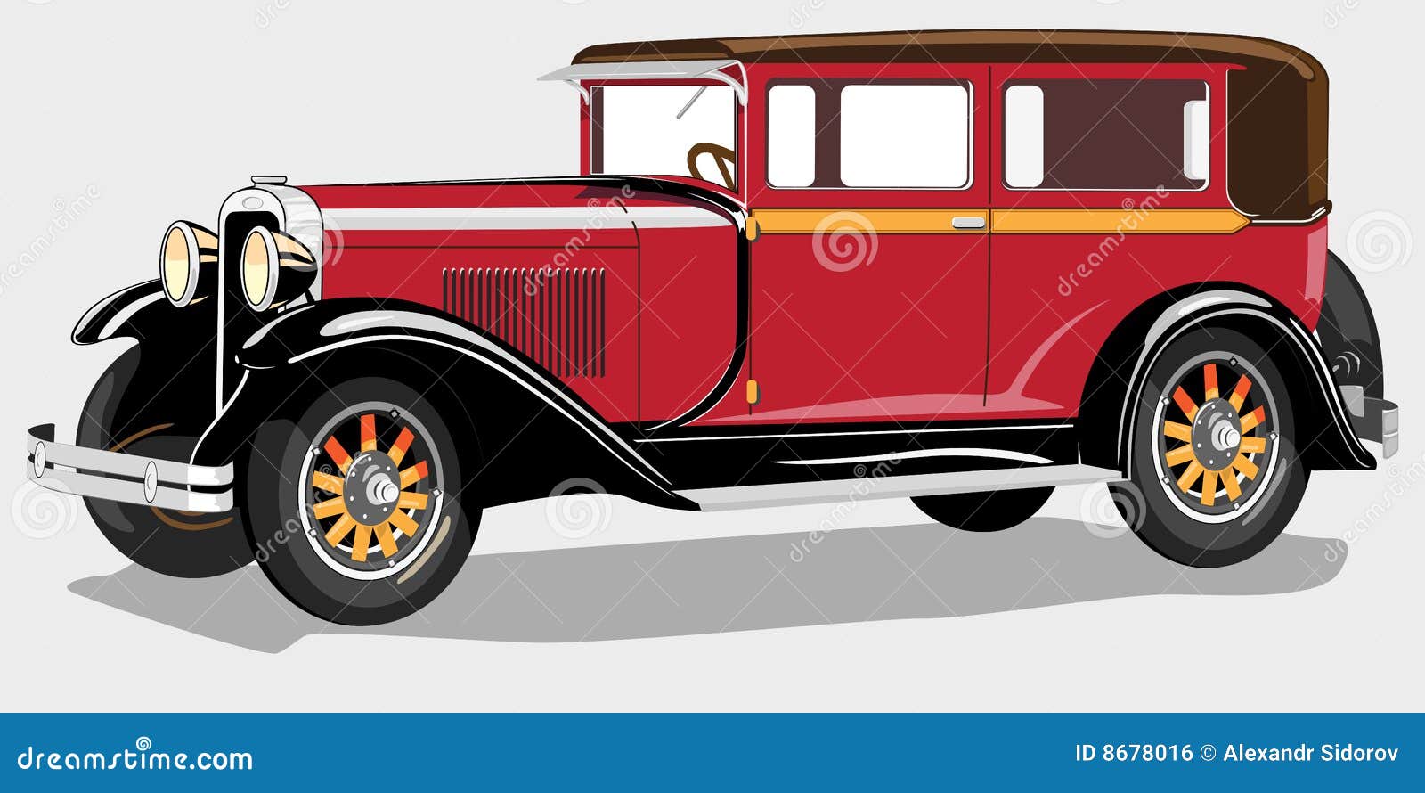 Ancient car stock vector. Illustration of headlight, muscle - 8678016