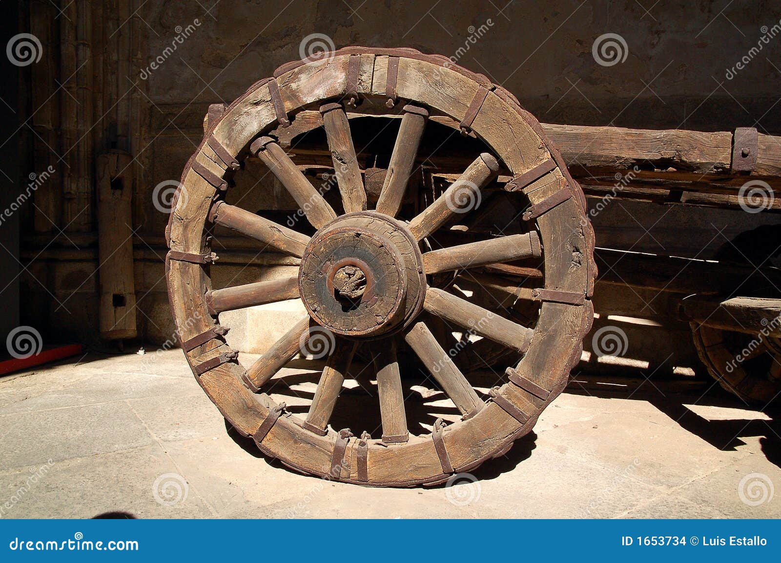 Ancient car wheel stock photo. Image of oxidized, axis - 1653734
