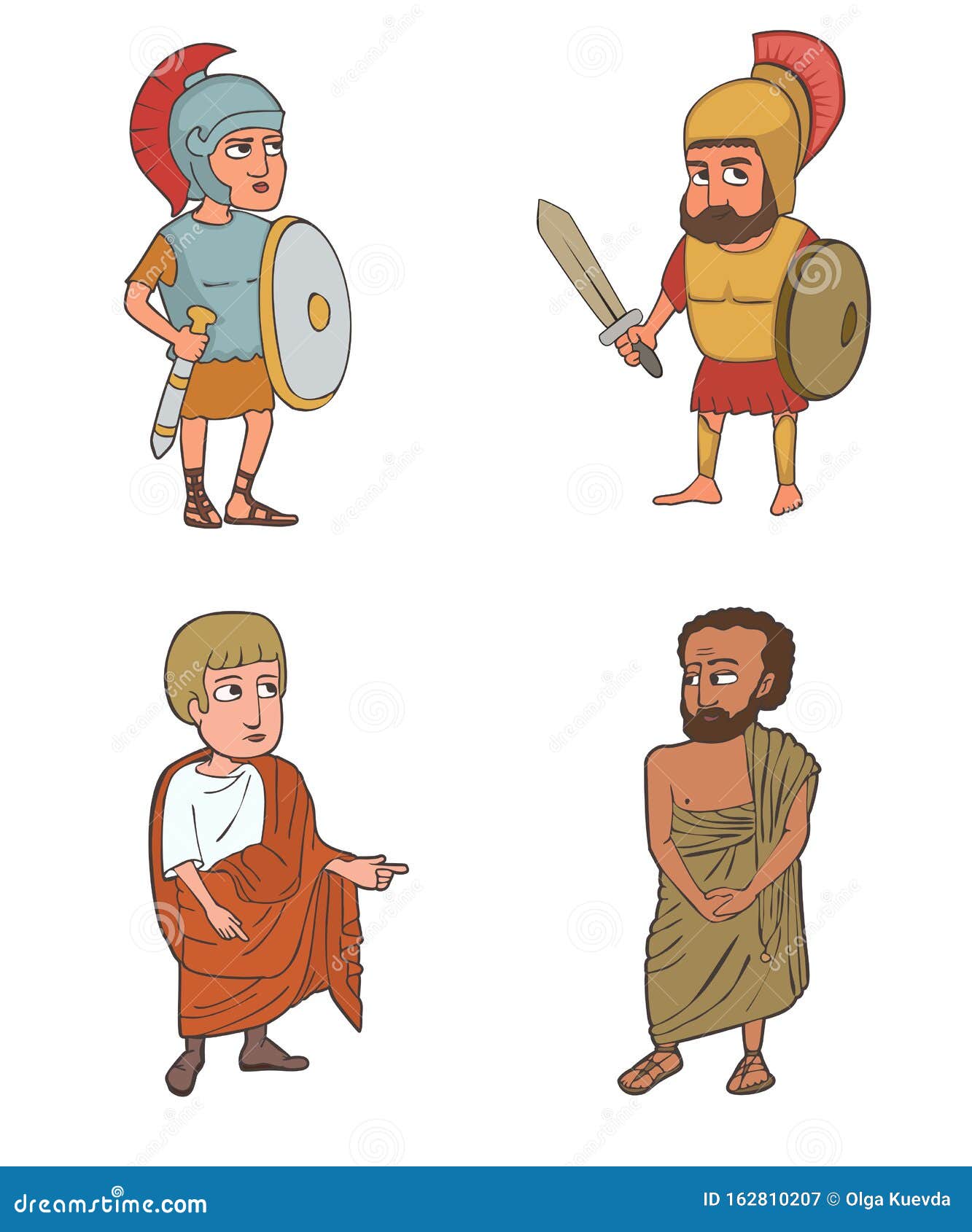 Ancient Cartoon Greek Hoplite Stock Image | CartoonDealer.com #46085215