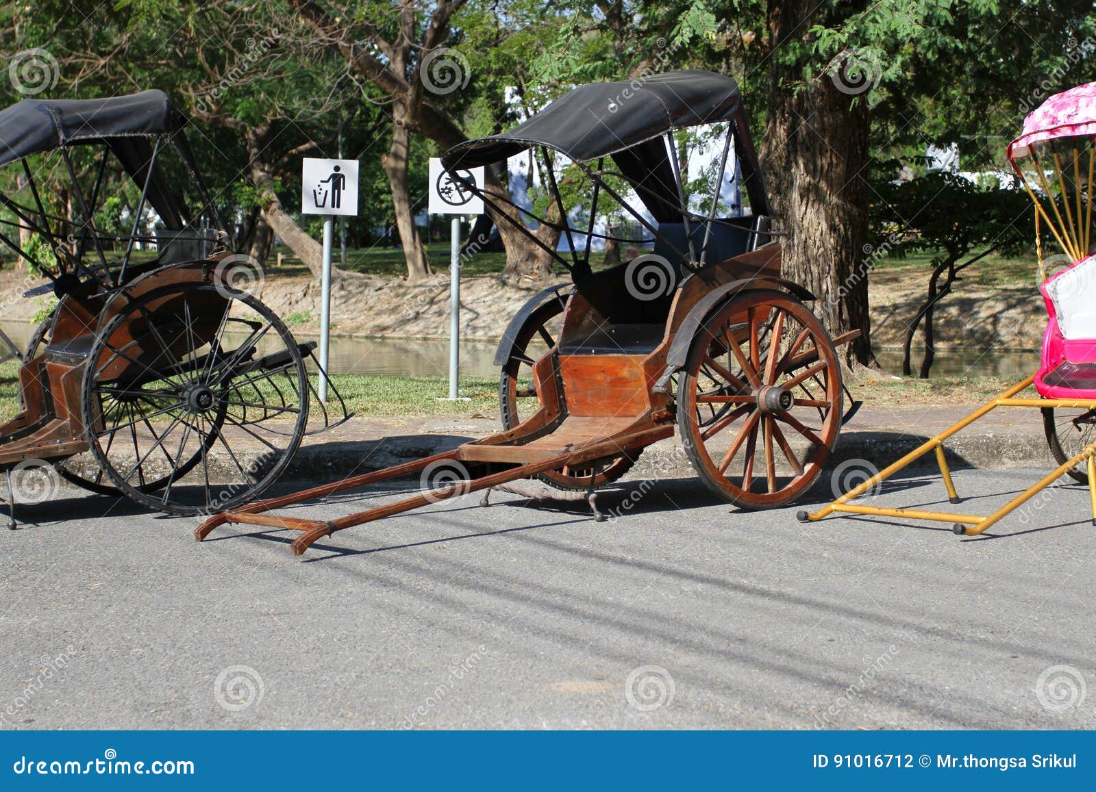 Ancient Carts Parked on the Street in Asia Stock Photo - Image of ...
