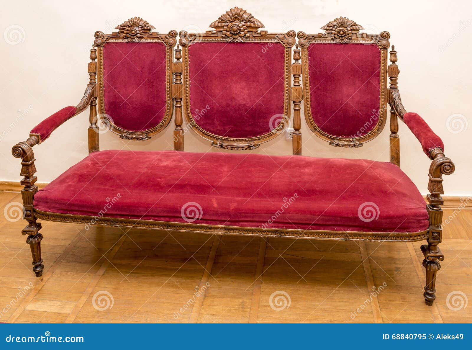 Ancient Carved Sofa, 18th Century Stock Image - Image of covering ...
