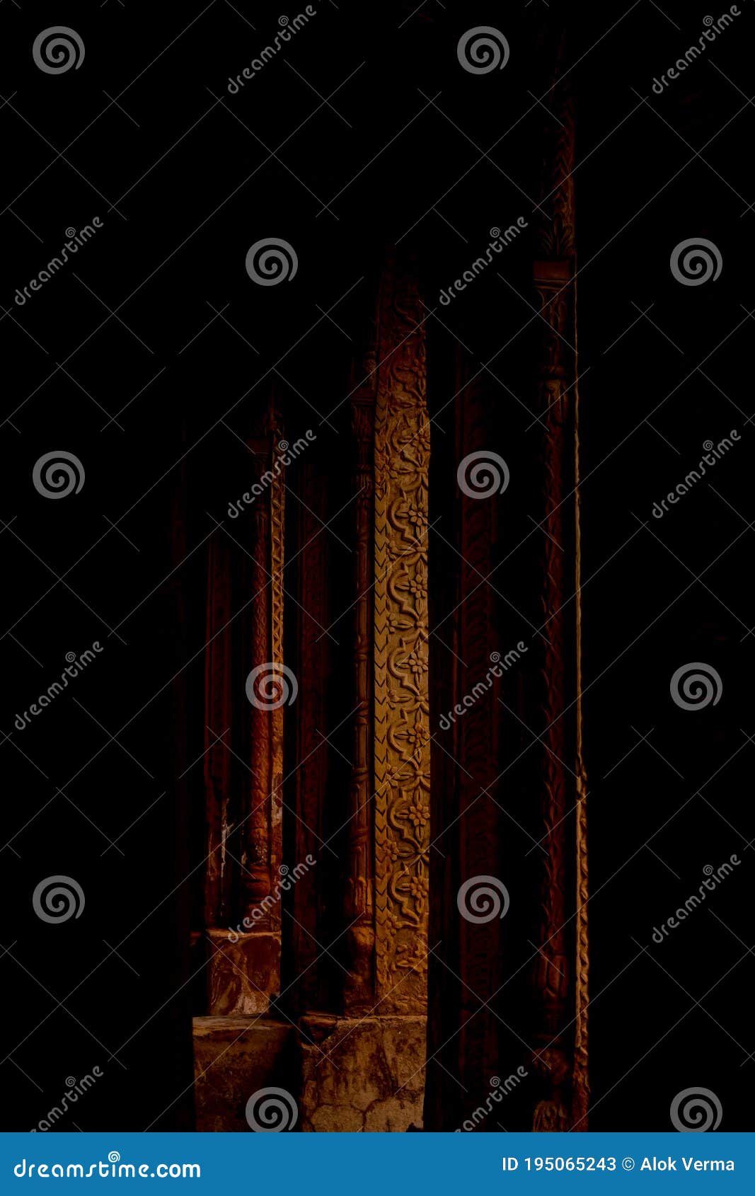 The Ancient Carving Texture on the Pillars. Stock Image - Image of ...