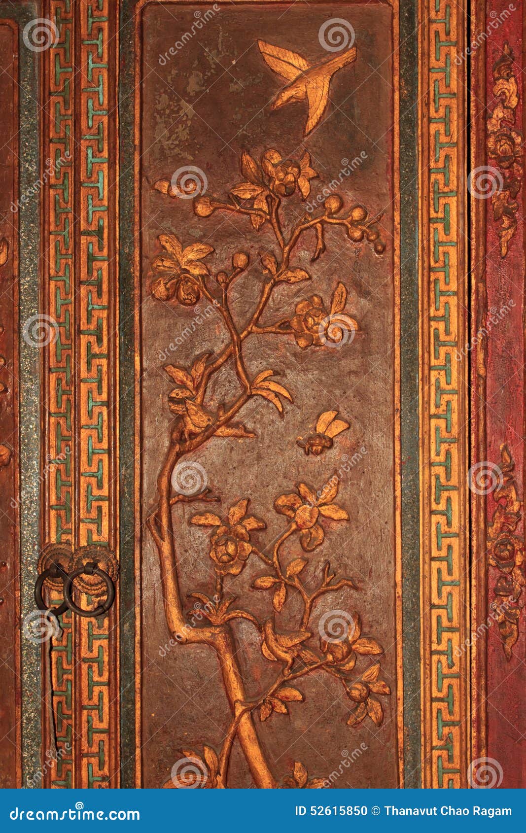 Ancient Carvings In Traditional Indian Style, On Ceremonial Cart Of ...