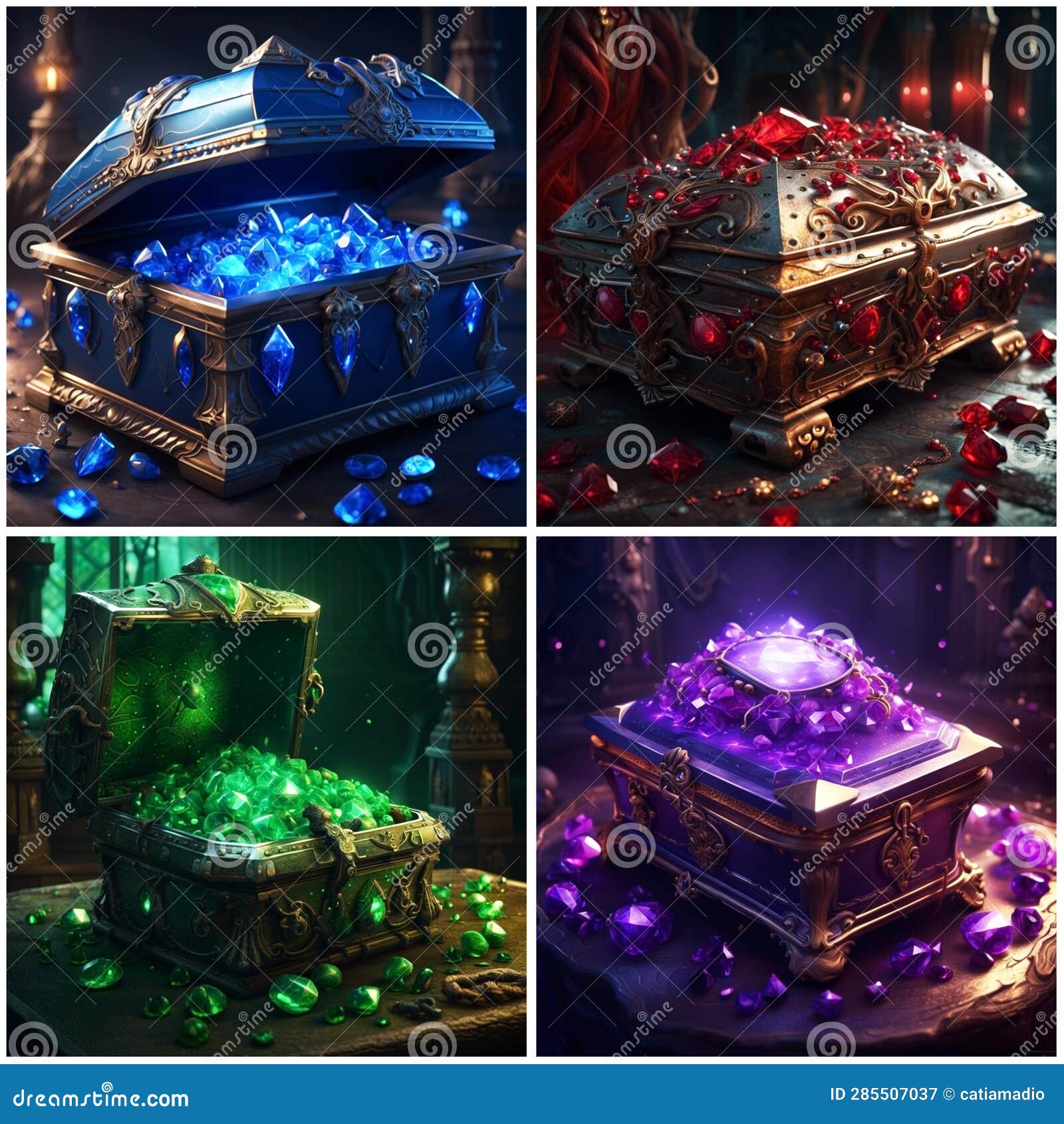 Ancient Casket with Precious Gems Ai Generated Stock Illustration ...