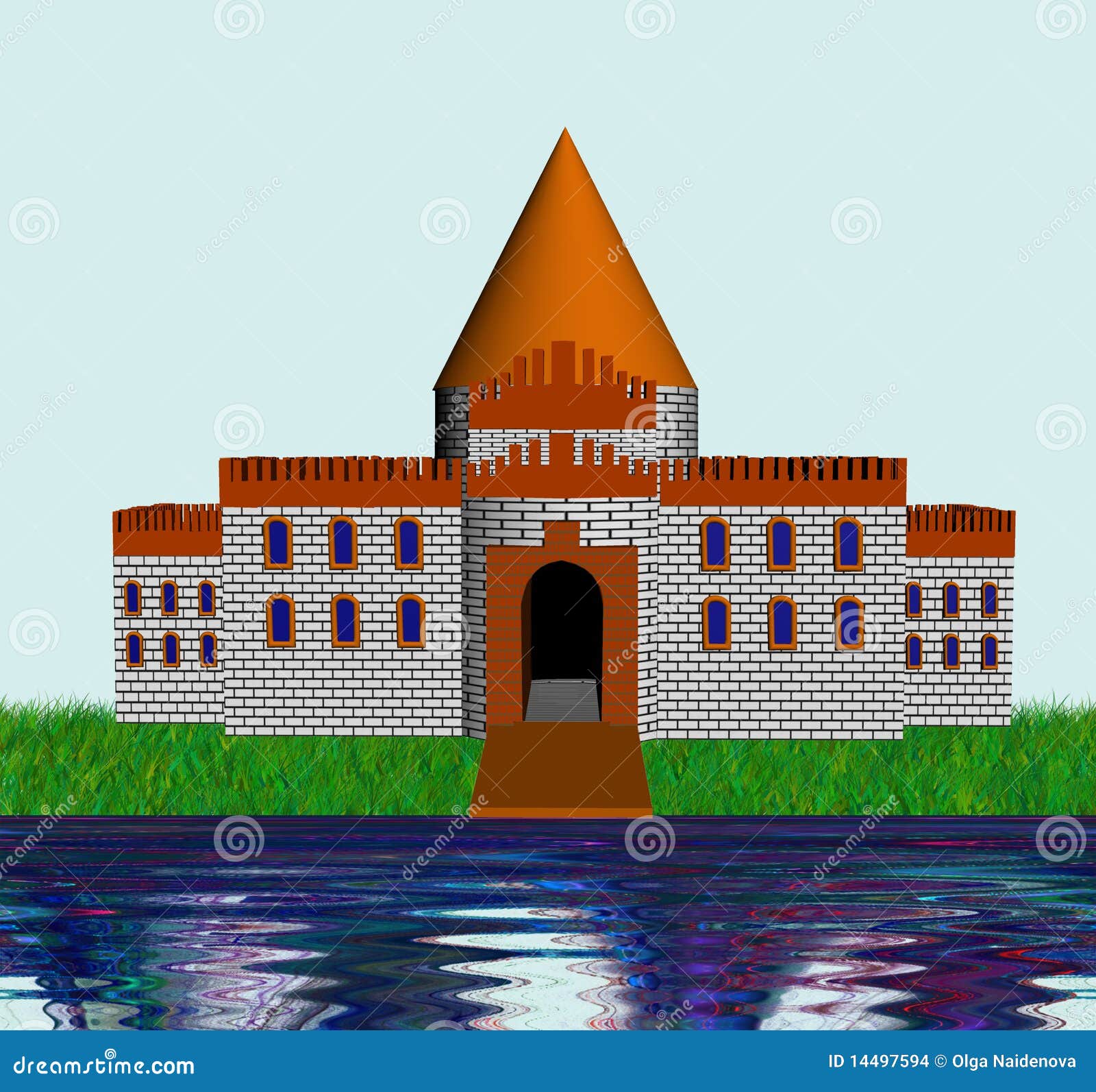 Ancient Castle from a Brick Stock Illustration - Illustration of ...