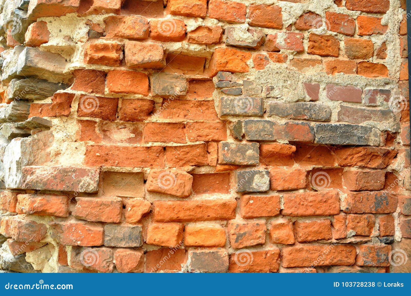 Ancient castle brick wall. stock photo. Image of stone - 103728238