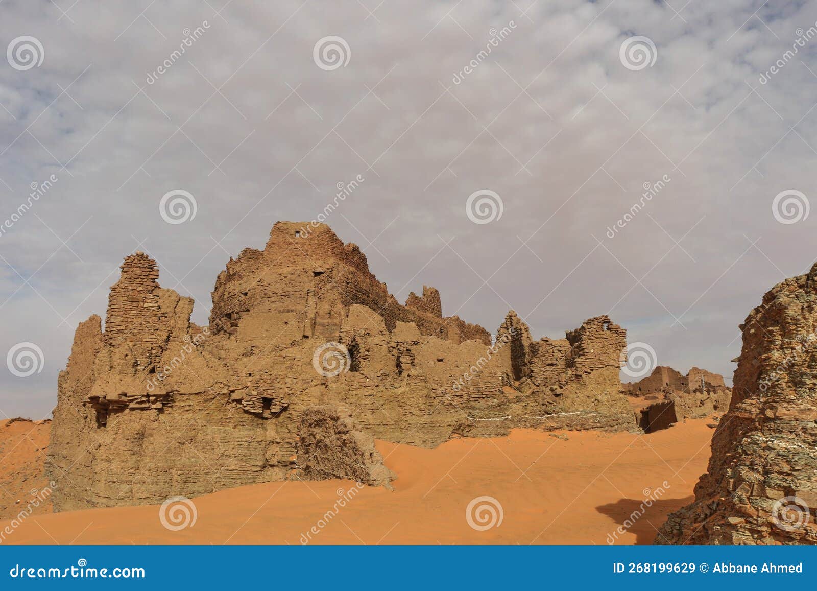 An Ancient Castle Built of Mud and Stones Stock Image - Image of butte ...