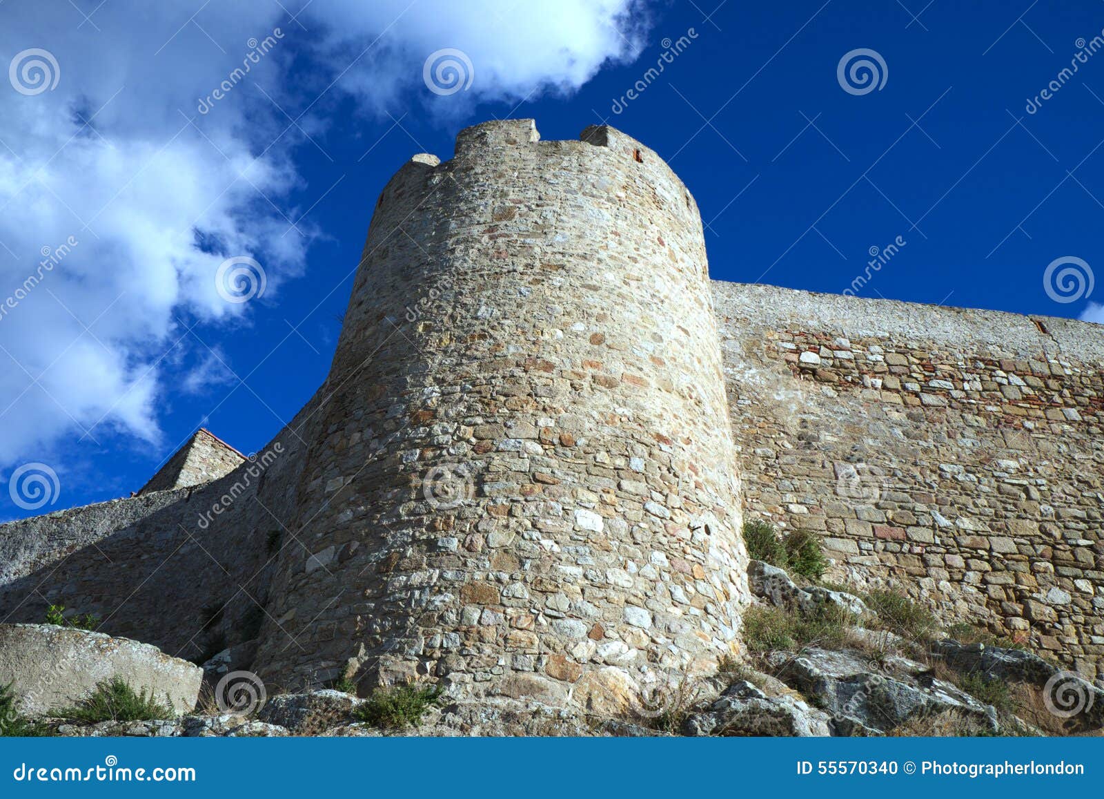 Ancient Castle Defense Walls Stock Photo - Image of architecture, cloud ...