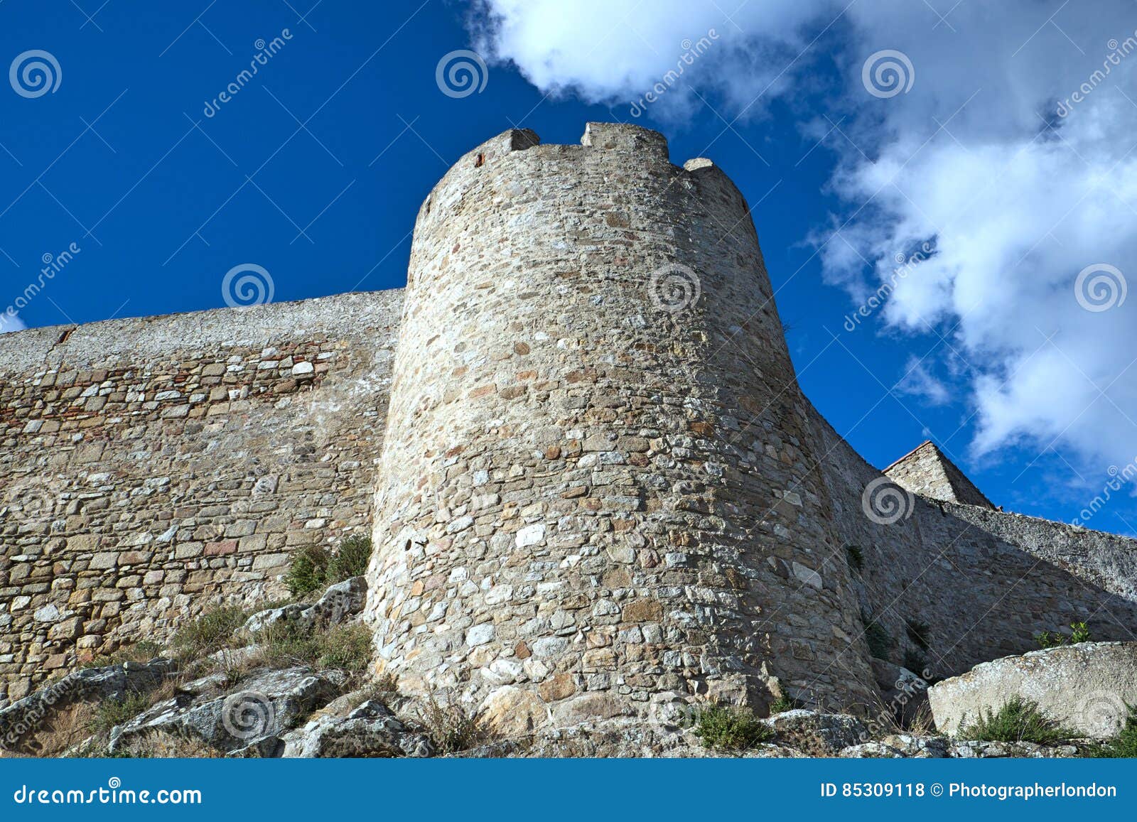 Ancient Castle Defense Walls Stock Photo - Image of grass, green: 85309118