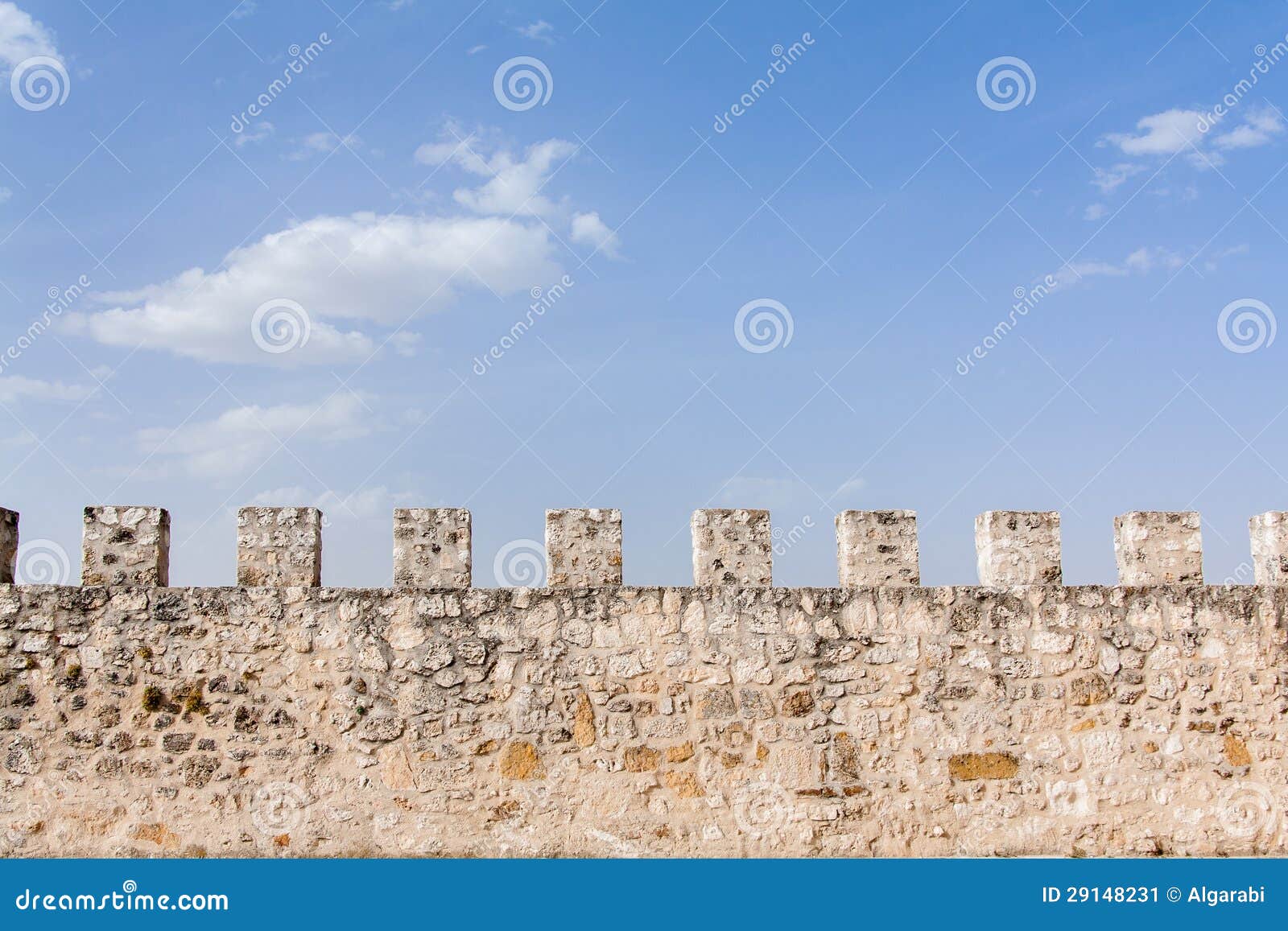 Ancient Castle Defensive Wall Stock Image - Image of europe, background ...