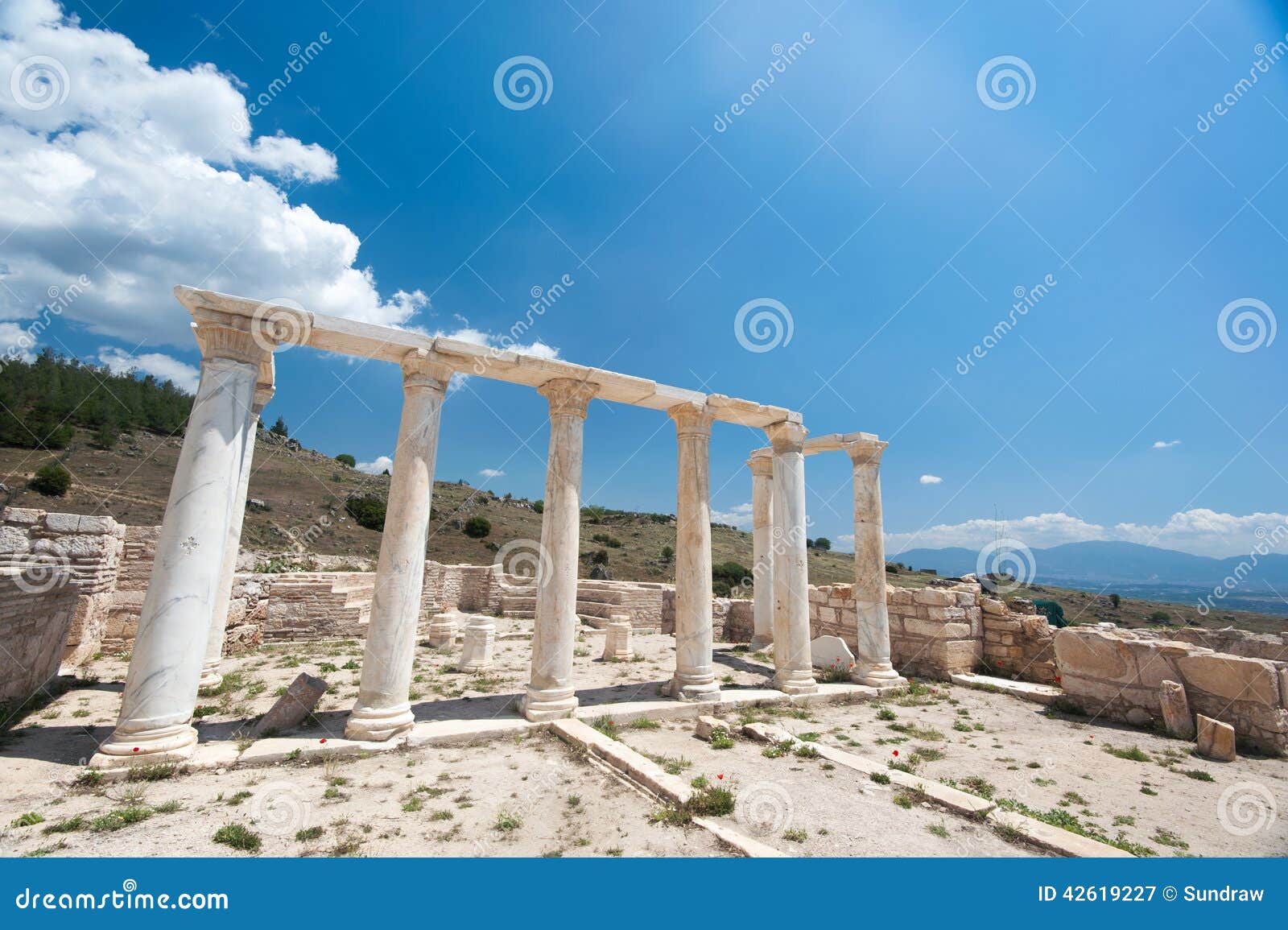 Ancient Castle in Pamukkale Stock Image - Image of turkey, history ...