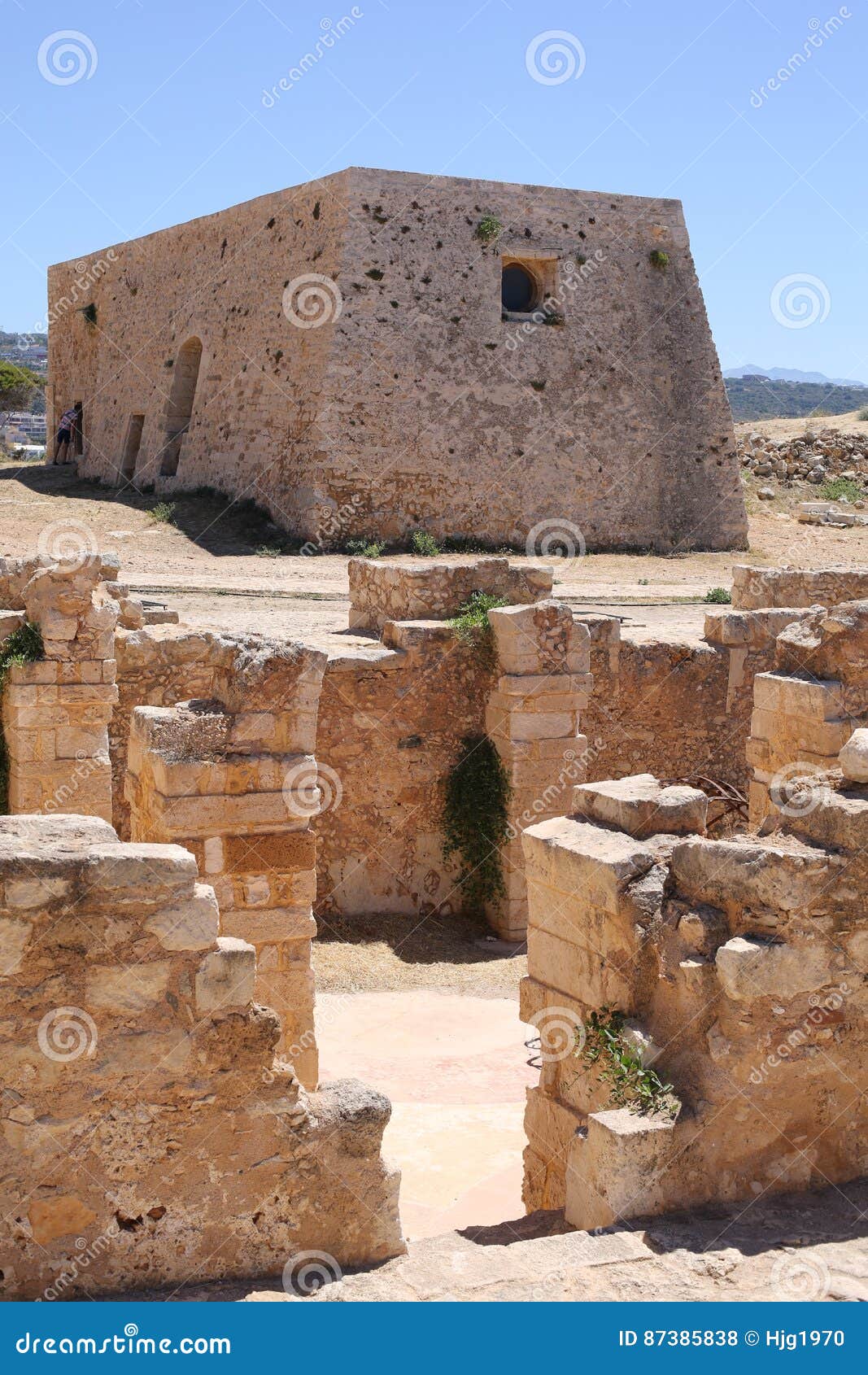 Ancient Castle Rethymno on Crete Island, Greece Stock Photo - Image of ...
