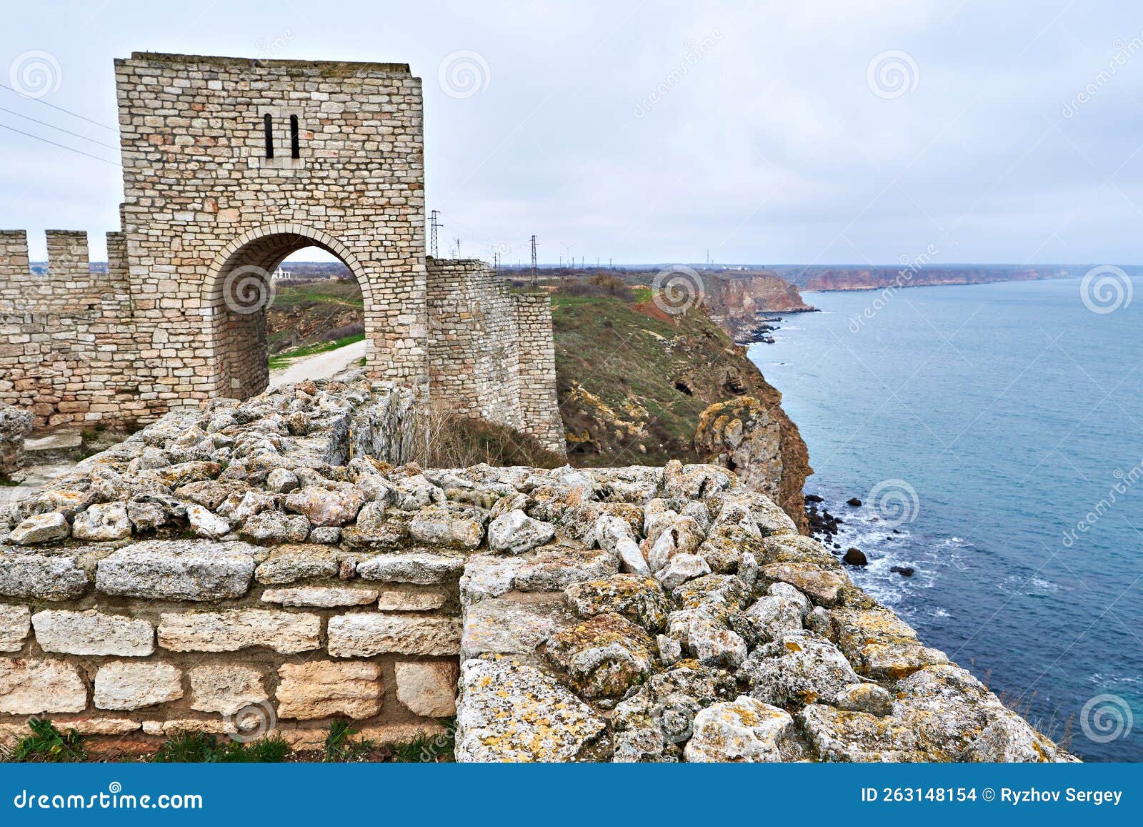 Ancient Castle on Sea Coast Stock Photo - Image of fortress, coastline ...