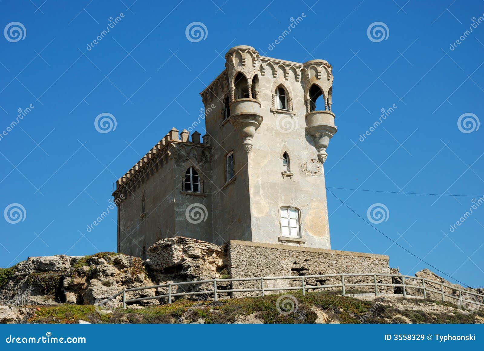 Ancient Castle in Tarifa Spain Stock Image - Image of landmark, castle ...