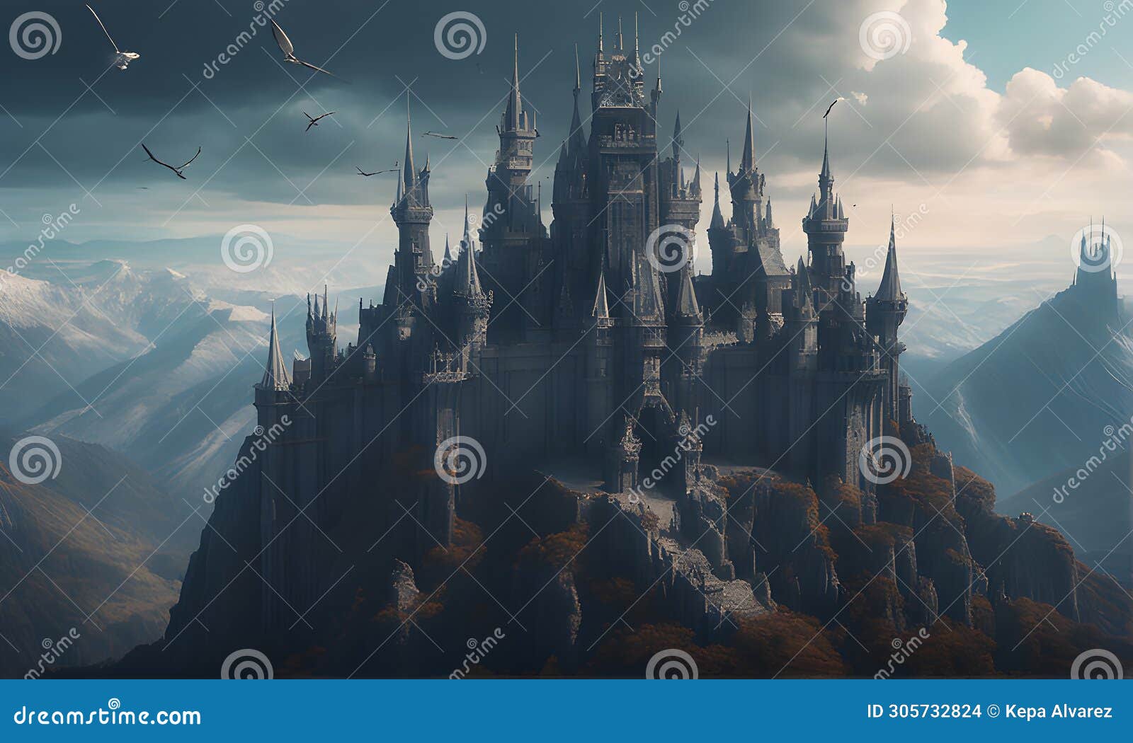 Ancient Castle on the Top of the Mountain Stock Photo - Image of hill ...