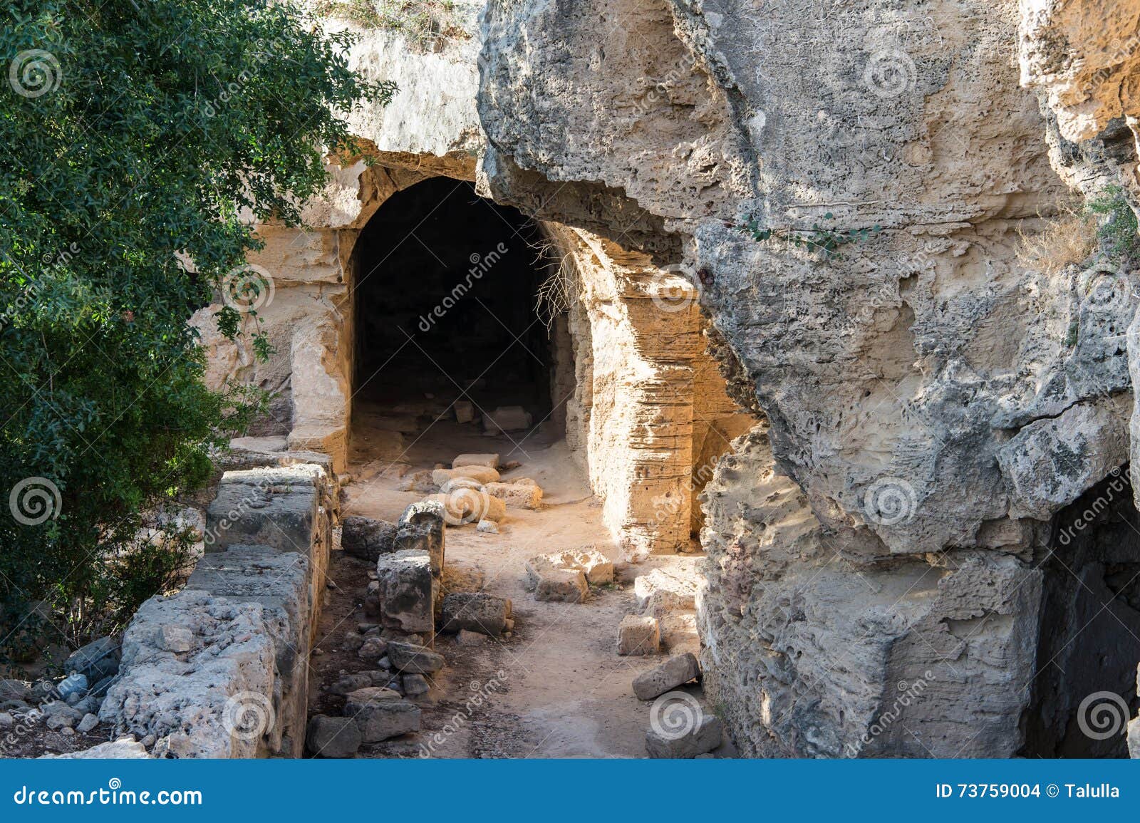 The Ancient Catacombs in the Archaeological Park of Paphos Stock Photo ...