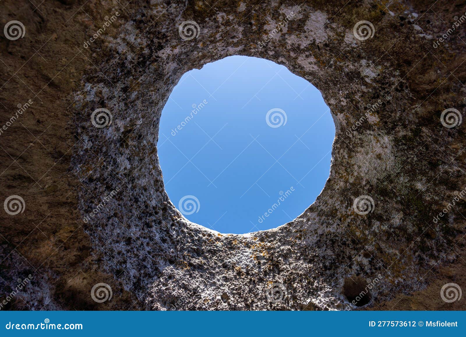 Ancient Cave City. Inside the Cave, View from the Window. Stock Photo ...