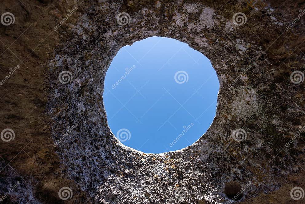 Ancient Cave City. Inside the Cave, View from the Window. Stock Photo ...