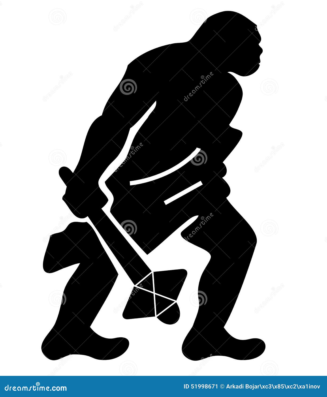 Ancient cave man stock vector. Illustration of stone - 51998671