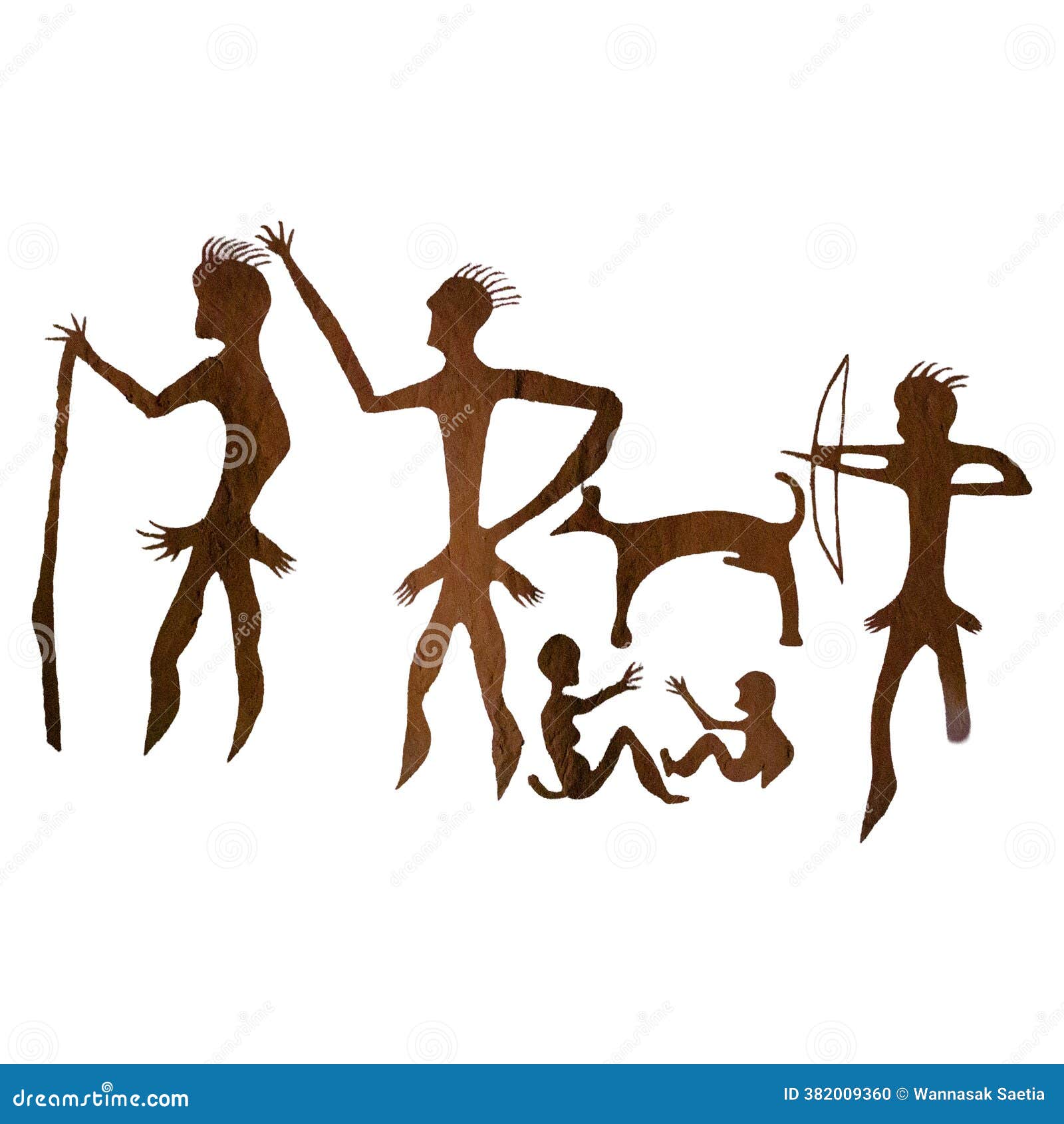 Ancient Cave Painter Creating Prehistoric Animal Art On Rock Walls In A ...