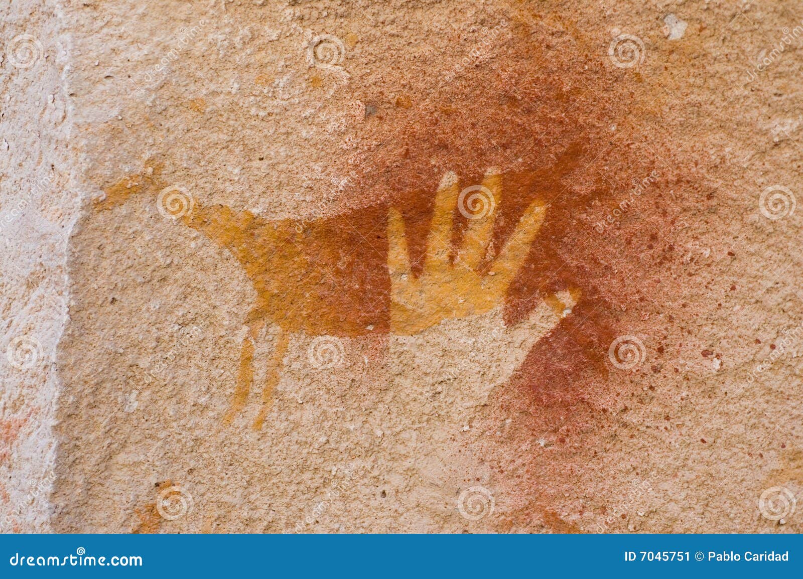Ancient Cave Paintings In Patagonia Royalty-Free Stock Photography ...
