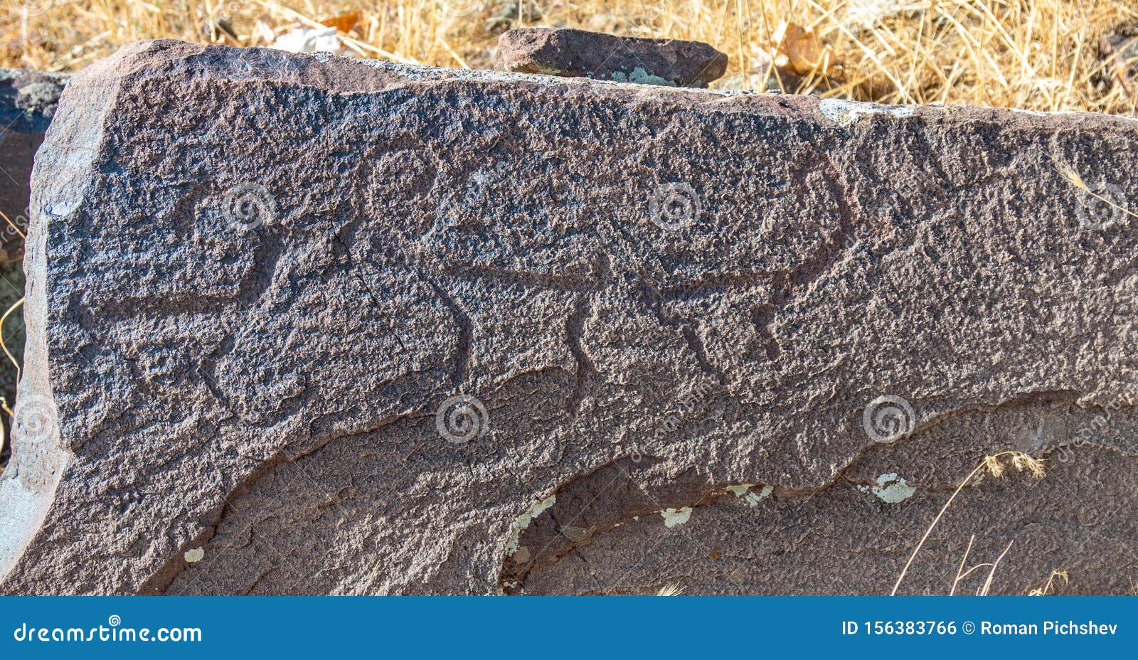 Ancient Cave Paintings. Petroglyphs in the Wild. Stock Photo - Image of ...