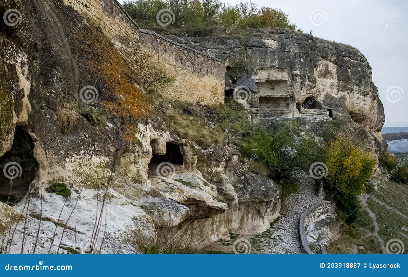 Ancient Caves in Crimean Mountains Stock Image - Image of cavity, ruins ...