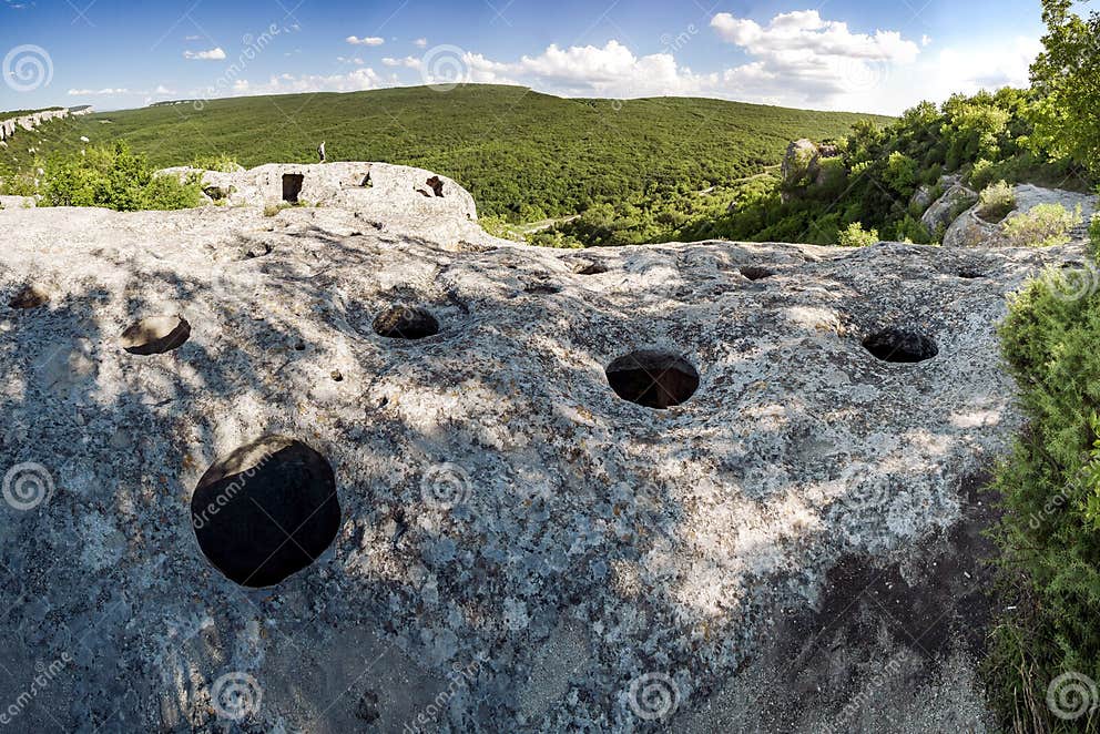 Ancient Cell in a Cave in Eski Kermen 4 Stock Photo - Image of ...