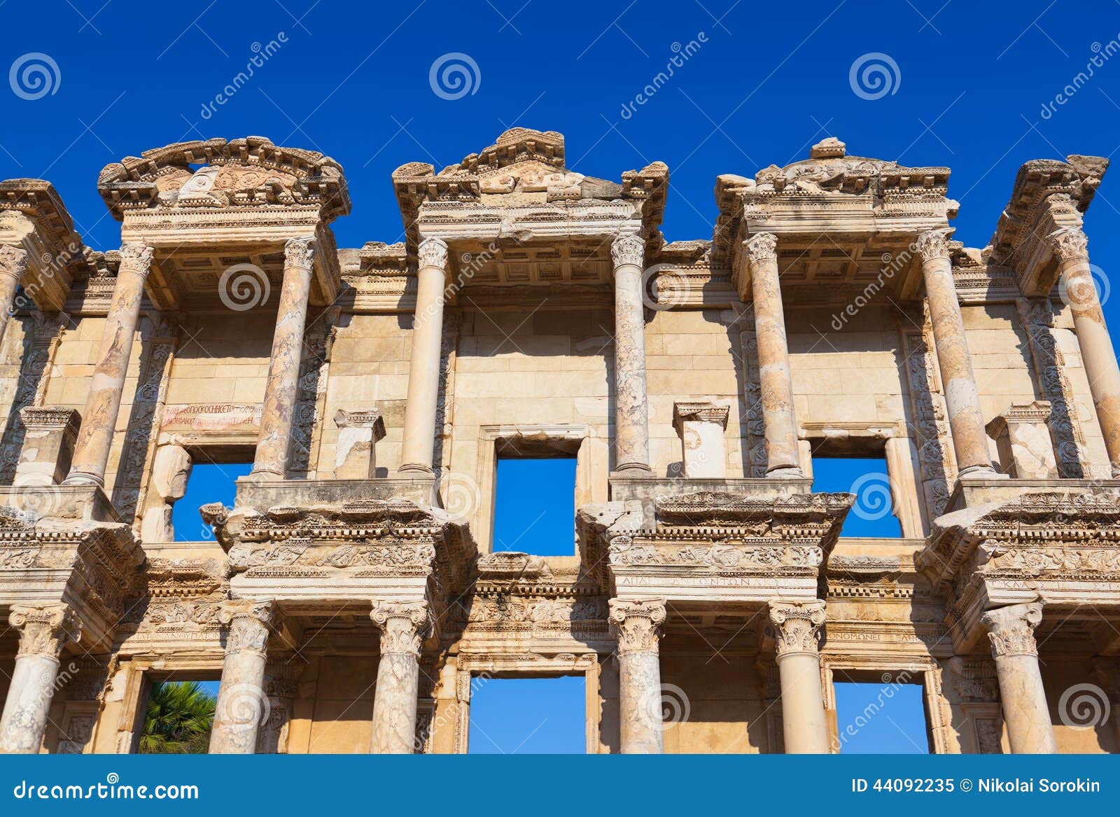 Ancient Celsius Library in Ephesus Turkey Stock Image - Image of ...