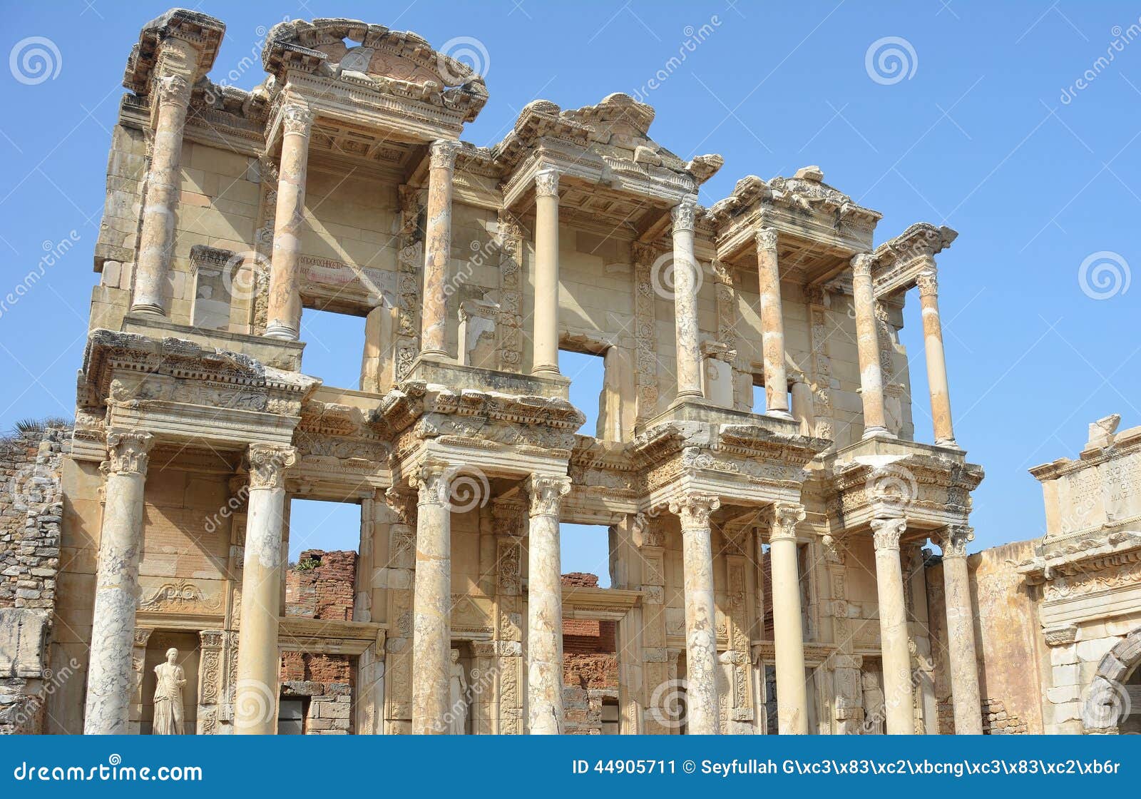 Ancient Celsius Library in Ephesus Turkey Stock Image - Image of ...