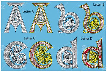 Ancient Celtic alphabet stock vector. Illustration of figure - 18859785