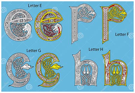 Ancient Celtic alphabet stock vector. Illustration of revival - 18859788