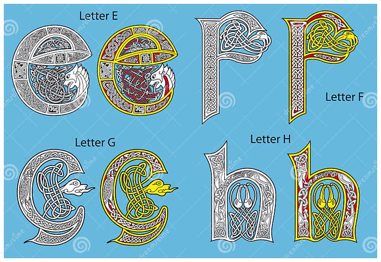 Ancient Celtic alphabet stock vector. Illustration of revival - 18859788