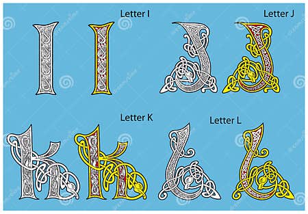 Ancient Celtic alphabet stock vector. Illustration of elegance - 18859794