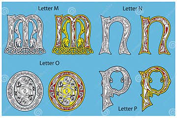 Ancient Celtic alphabet stock vector. Illustration of character - 18859799