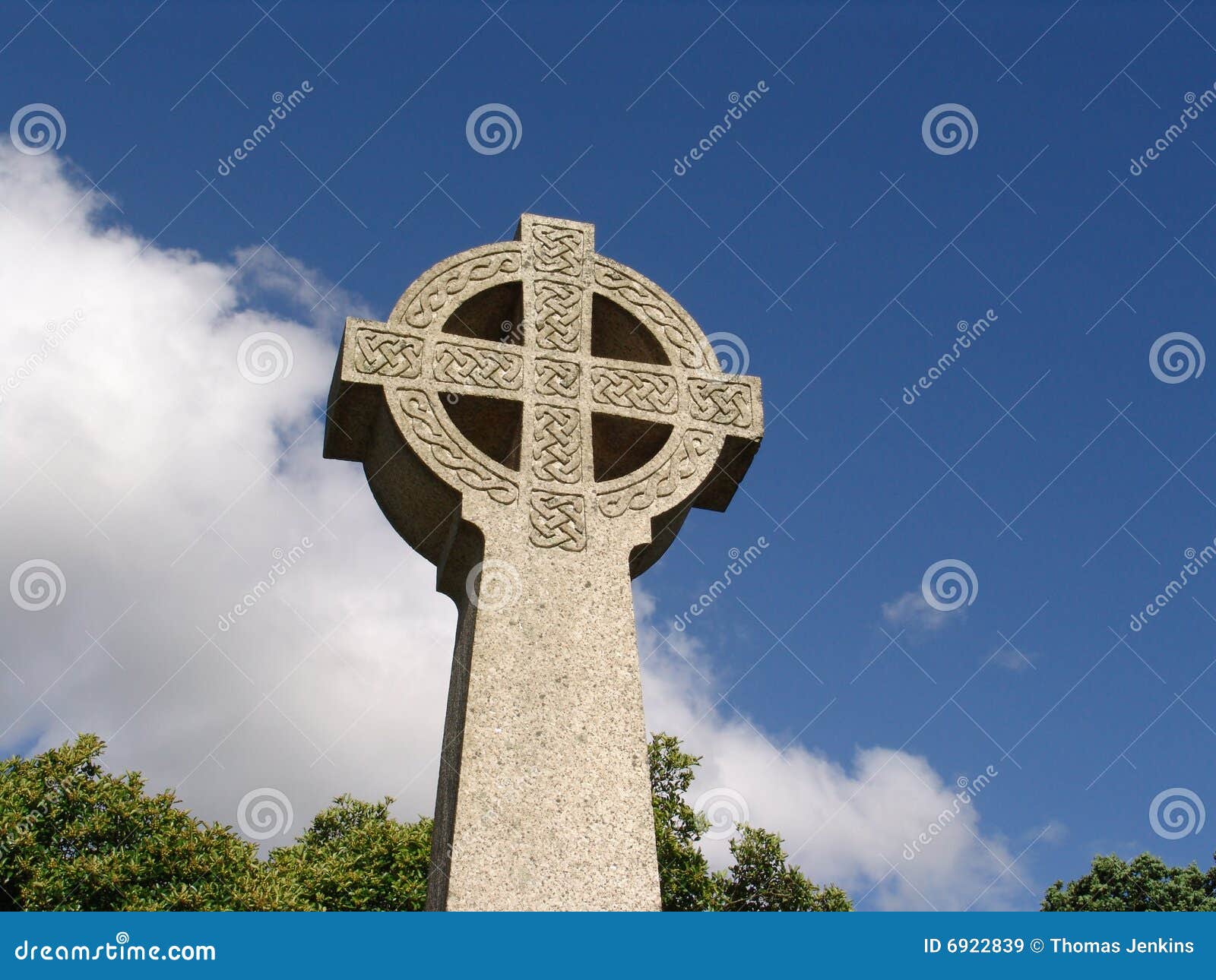 Ancient Celtic Cross Against Sky in Wales Stock Image - Image of emblem ...