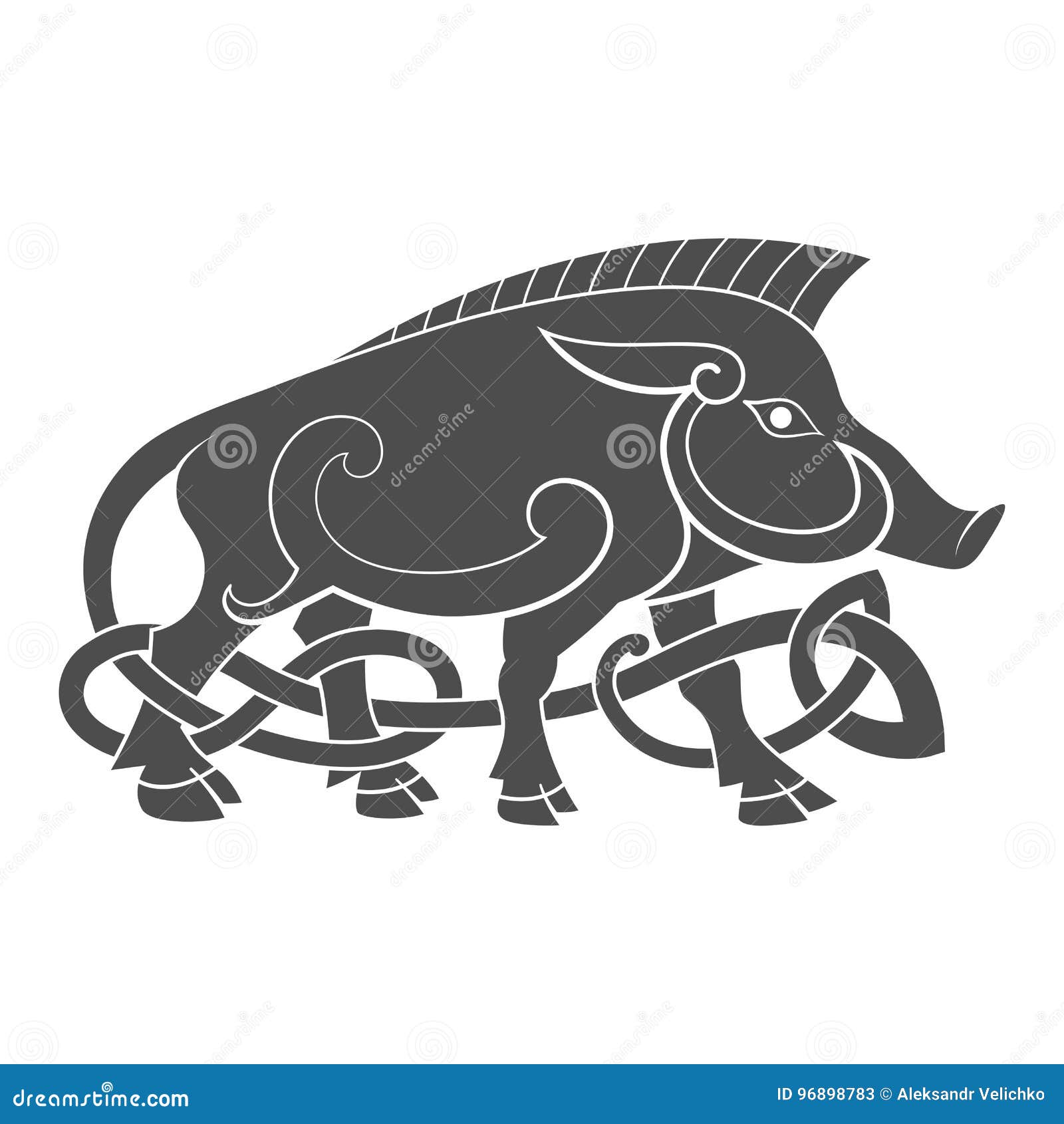 Ancient Celtic Mythological Symbol Of Wolf, Dog. Vector Knot ...