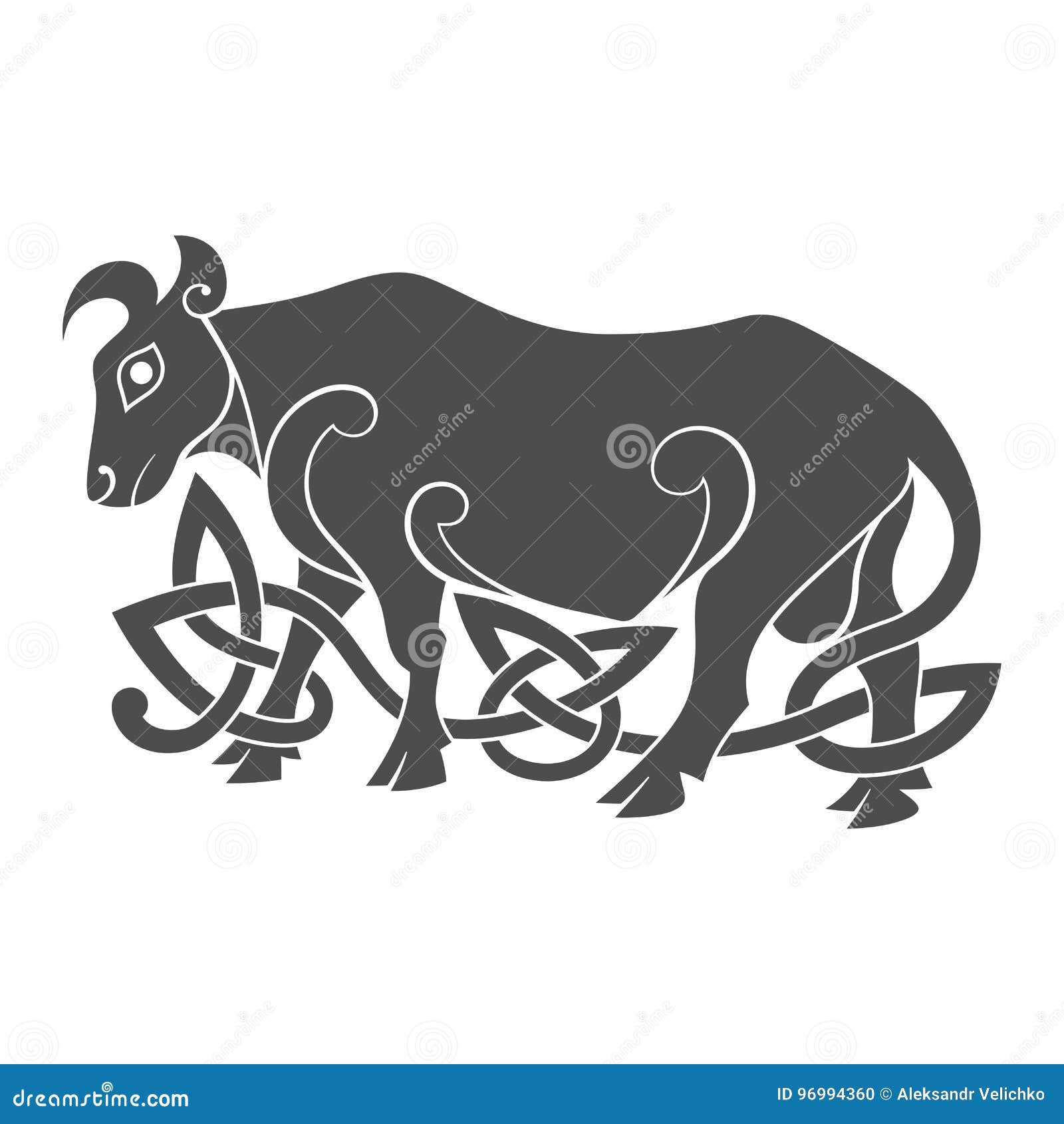 Ancient Celtic Mythological Symbol Of Wolf, Dog. Vector Knot ...