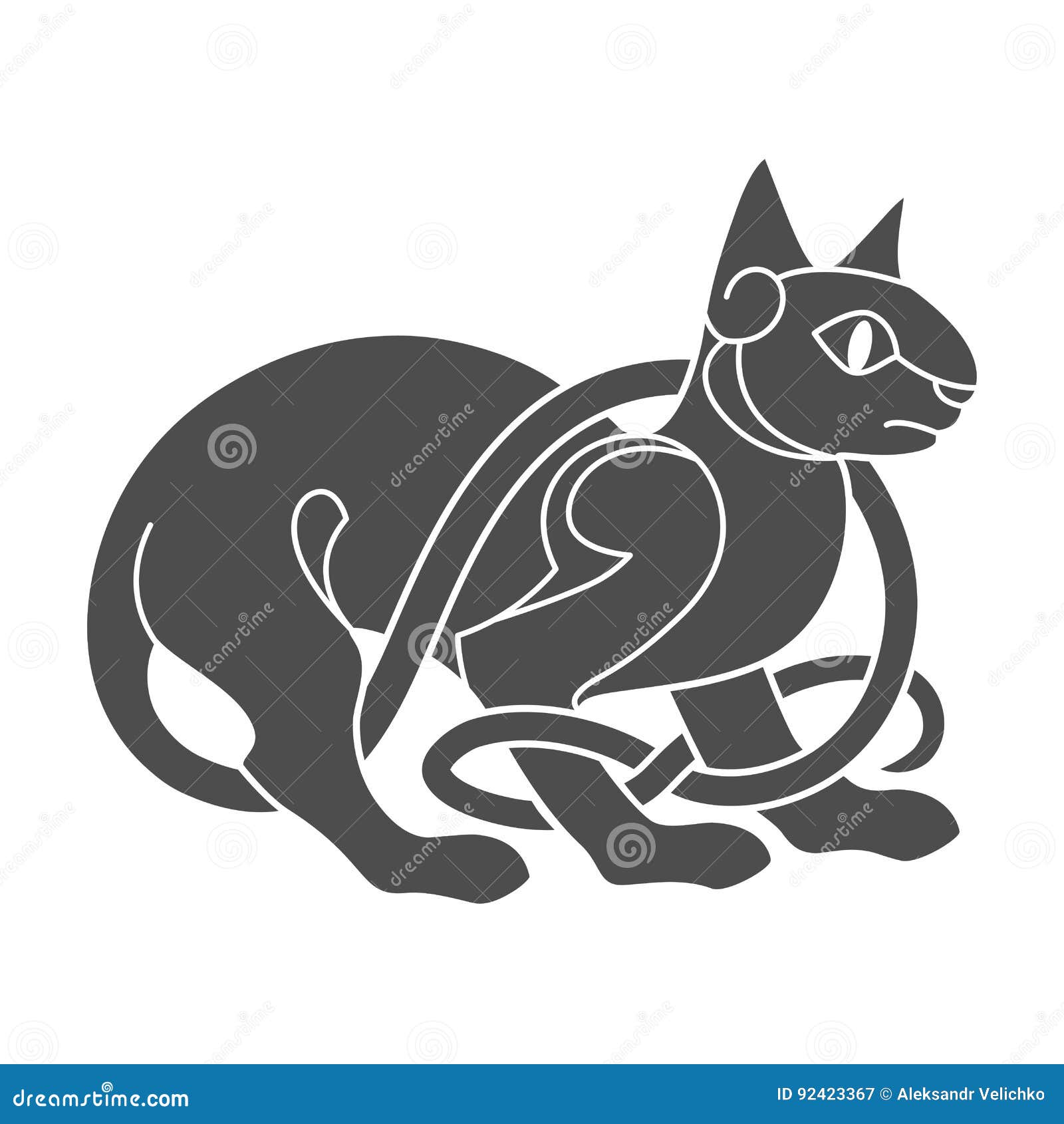 Ancient Celtic Mythological Symbol of Cat. Stock Vector - Illustration ...