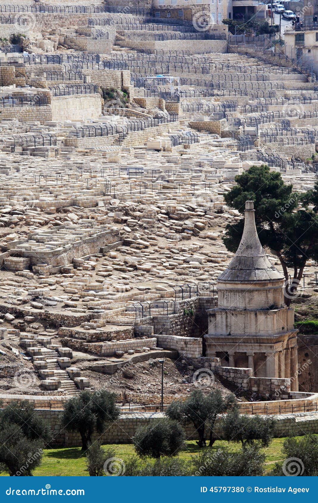 Ancient Cemetery at Olives Mountain, Jerusalem Stock Photo - Image of ...