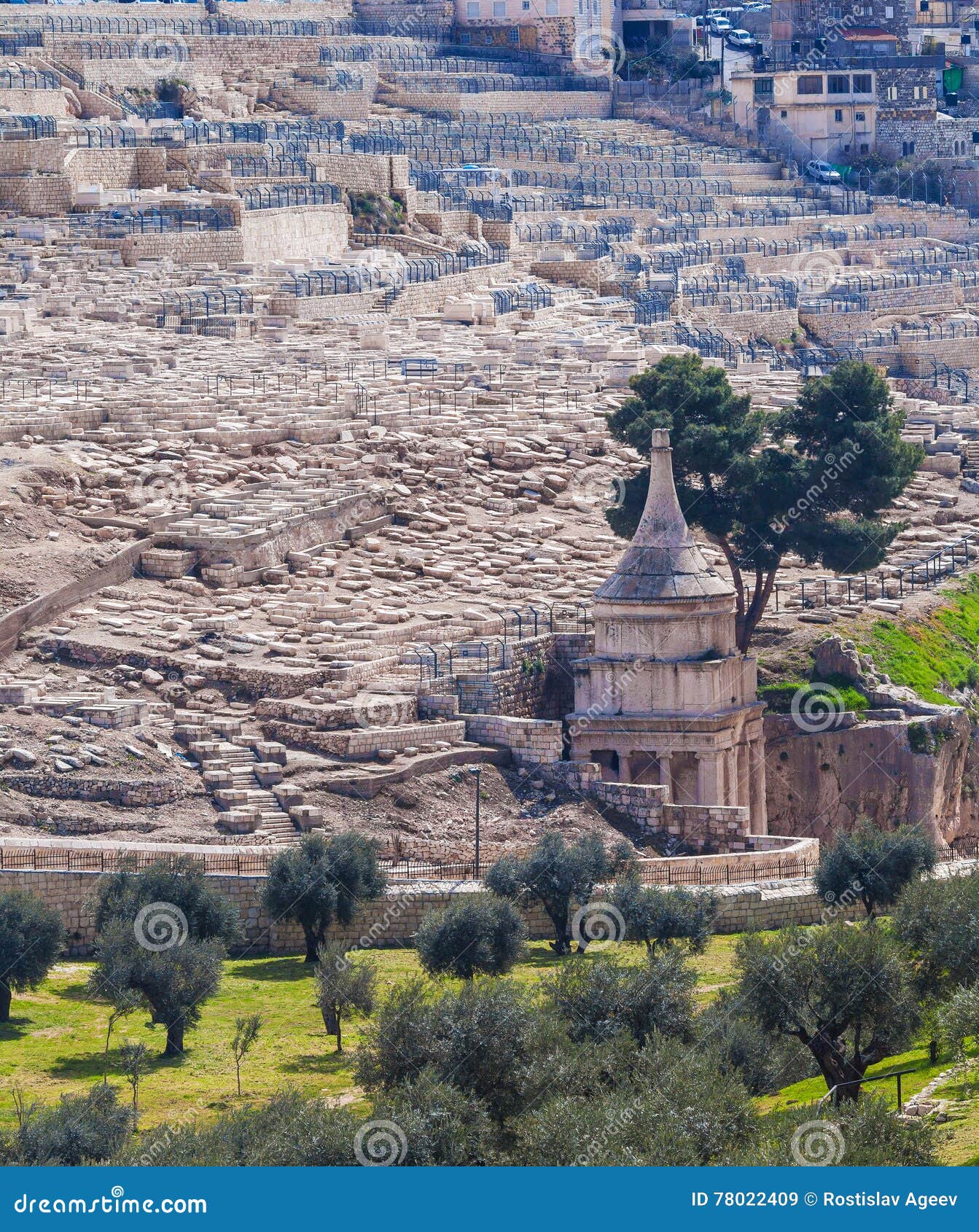 Ancient Cemetery at Olives Mountain, Jerusalem Stock Image - Image of ...