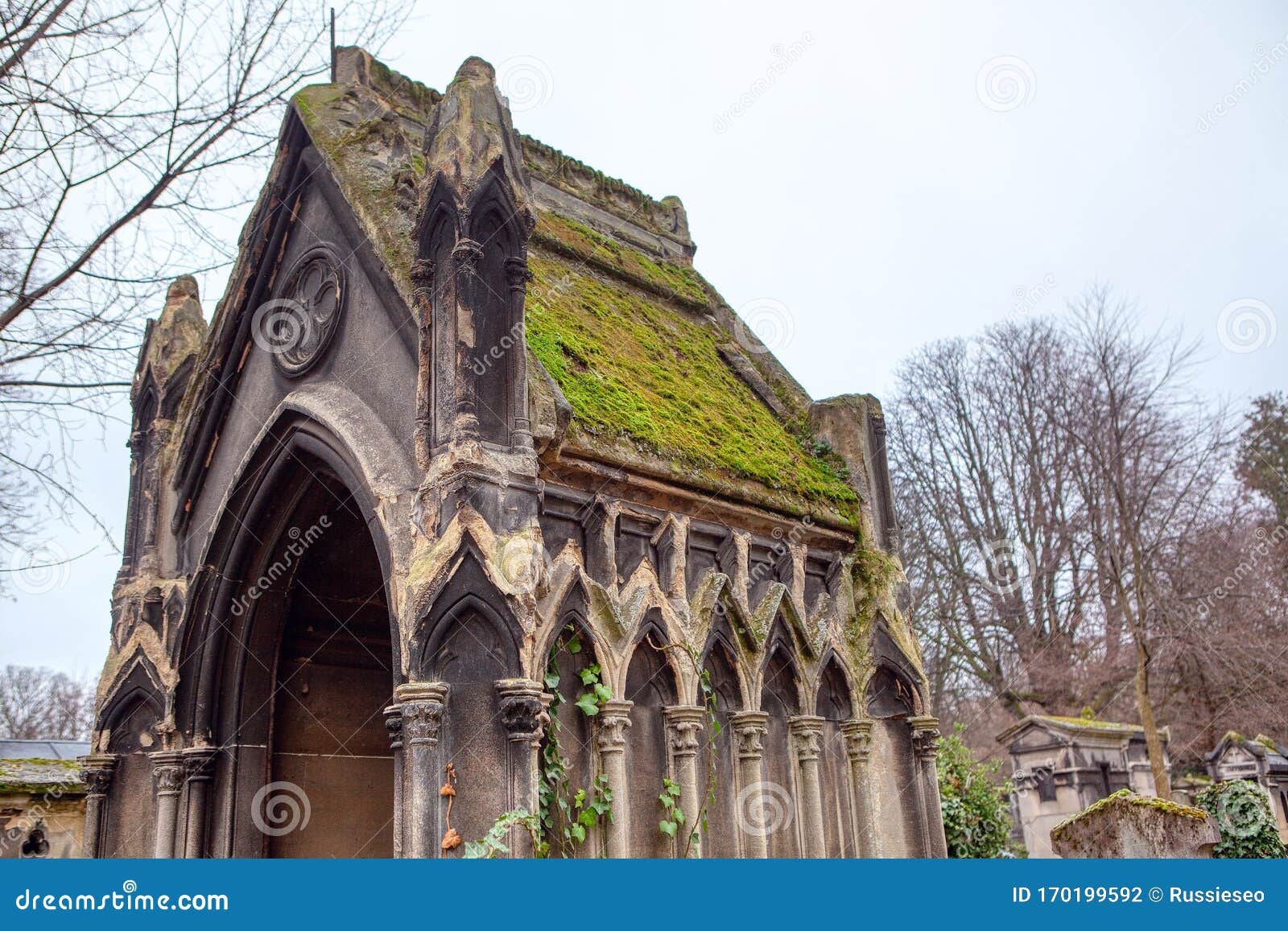 Ancient cemetery steeple stock photo. Image of city - 170199592
