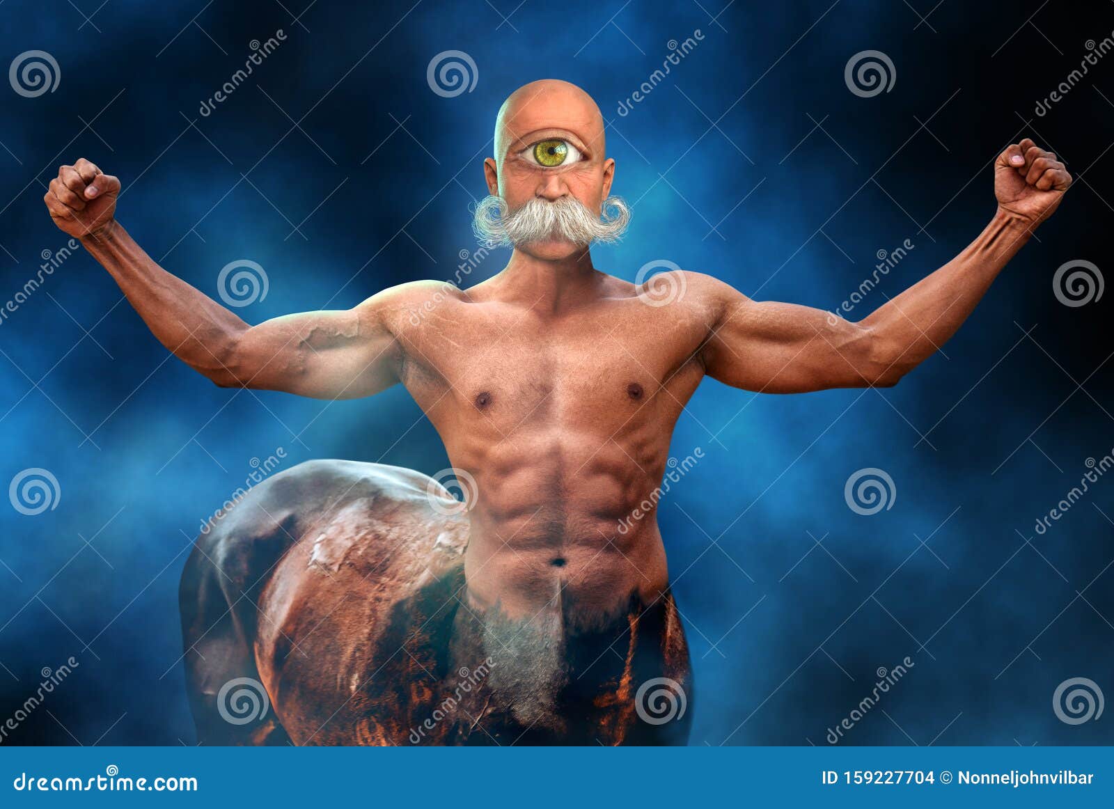 Ancient Centaur Cyclops stock illustration. Illustration of strong ...