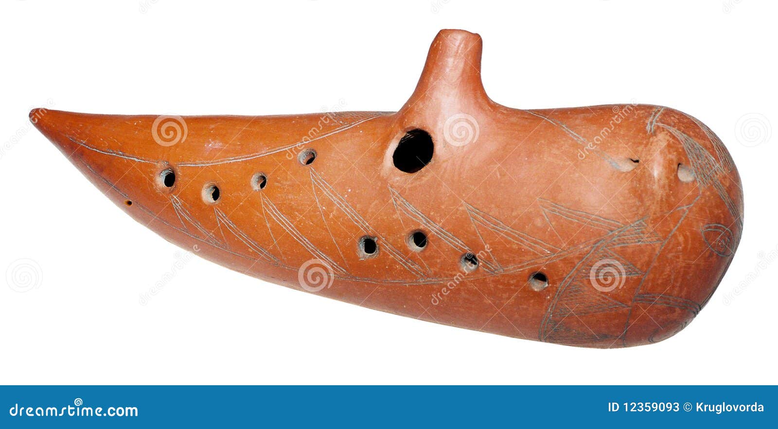 Ancient Ceramic Musical Instrument Stock Illustration - Illustration of ...