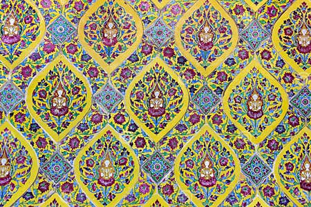 Ancient Ceramic Tile Decorated with Thai Art, Background and Texture ...