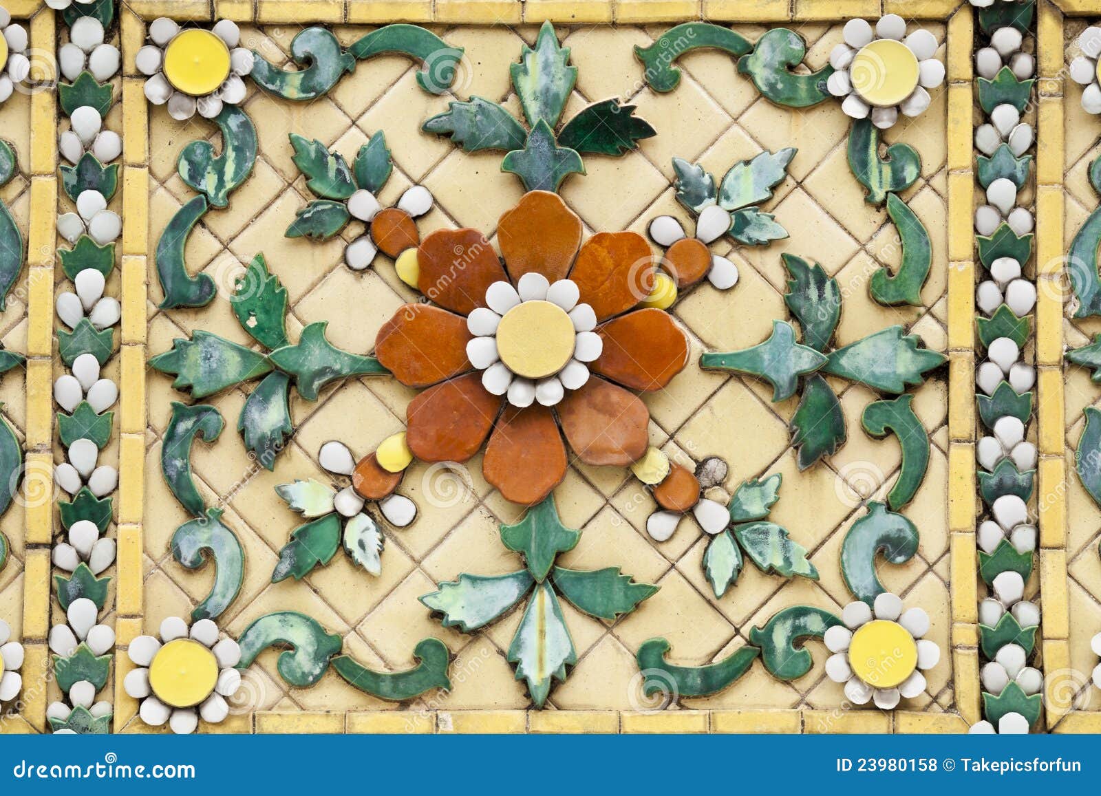 Ancient ceramic tiles stock photo. Image of budha, royal - 23980158