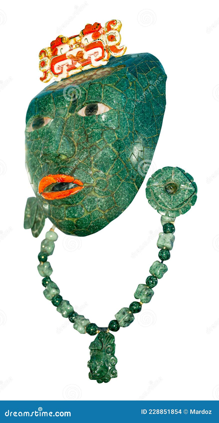 Ancient Ceremonial Mayan Jade Mask Stock Photo - Image of abstract ...